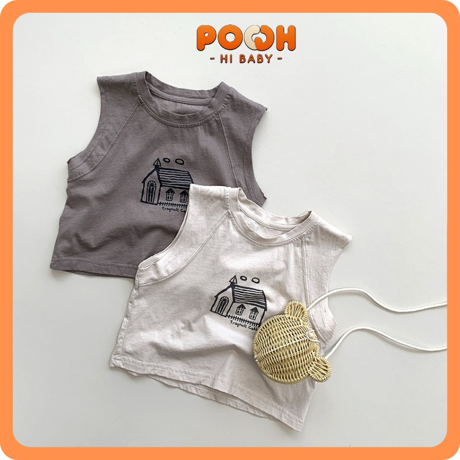 (8-27kg) Áo Ba Lỗ 100% Cotton In Hình Ngôi Nhà | Co Giãn 4 Chiều, Mềm Mại Thiết Kế Phóng Khoáng ...