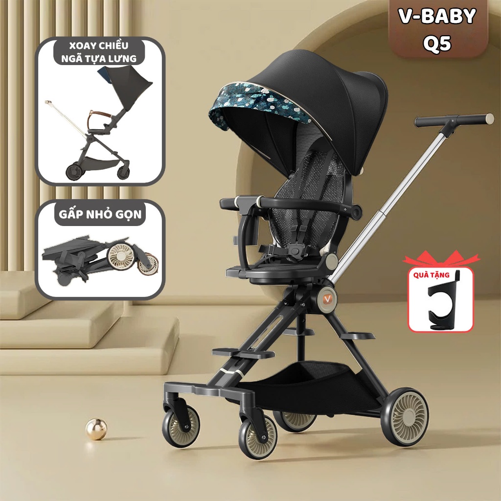 Xe Đẩy Gấp Gọn, Ngả Lưng Cho Bé V-Baby Q5 Và V-Baby IX600 Đảo Chiều 360 ...