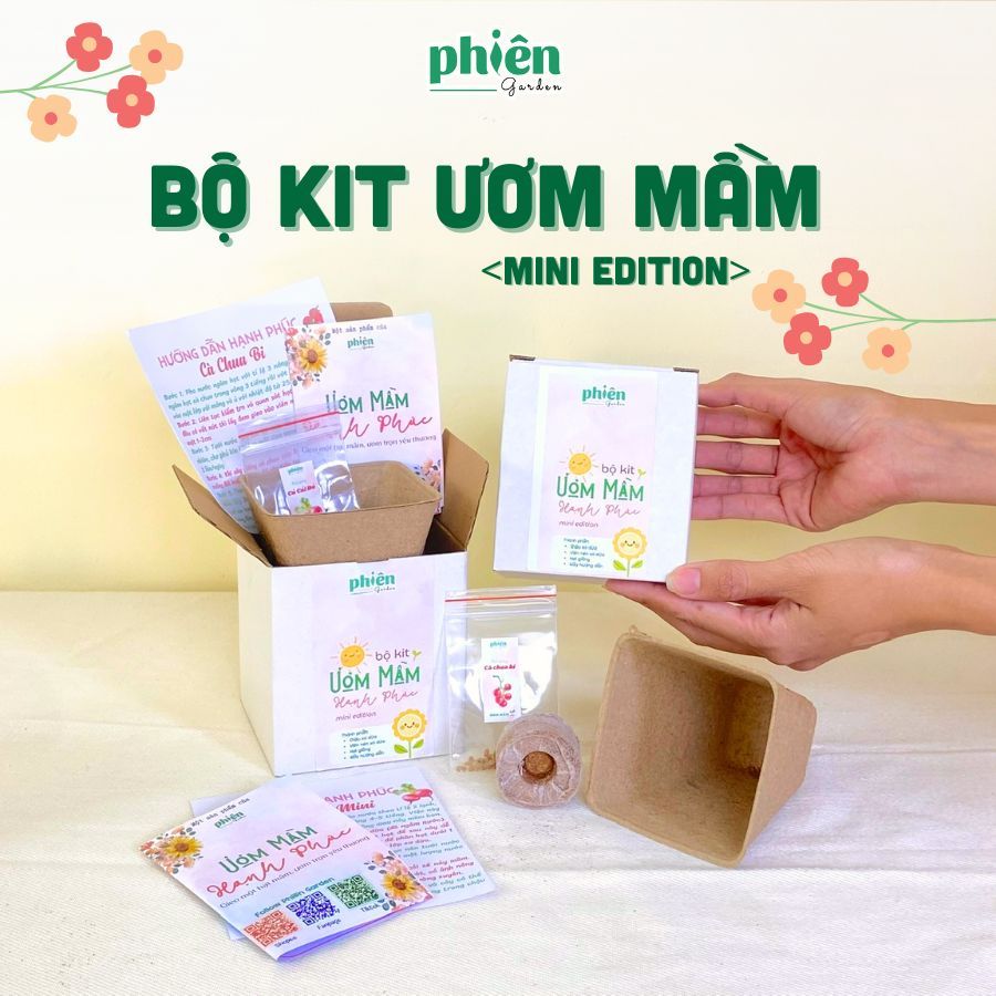 Bộ Kit Ươm Mầm Gieo Hạt Mini, Bộ Kit Ươm Mầm Hạnh Phúc, Bộ Kit Gieo Hạt ...