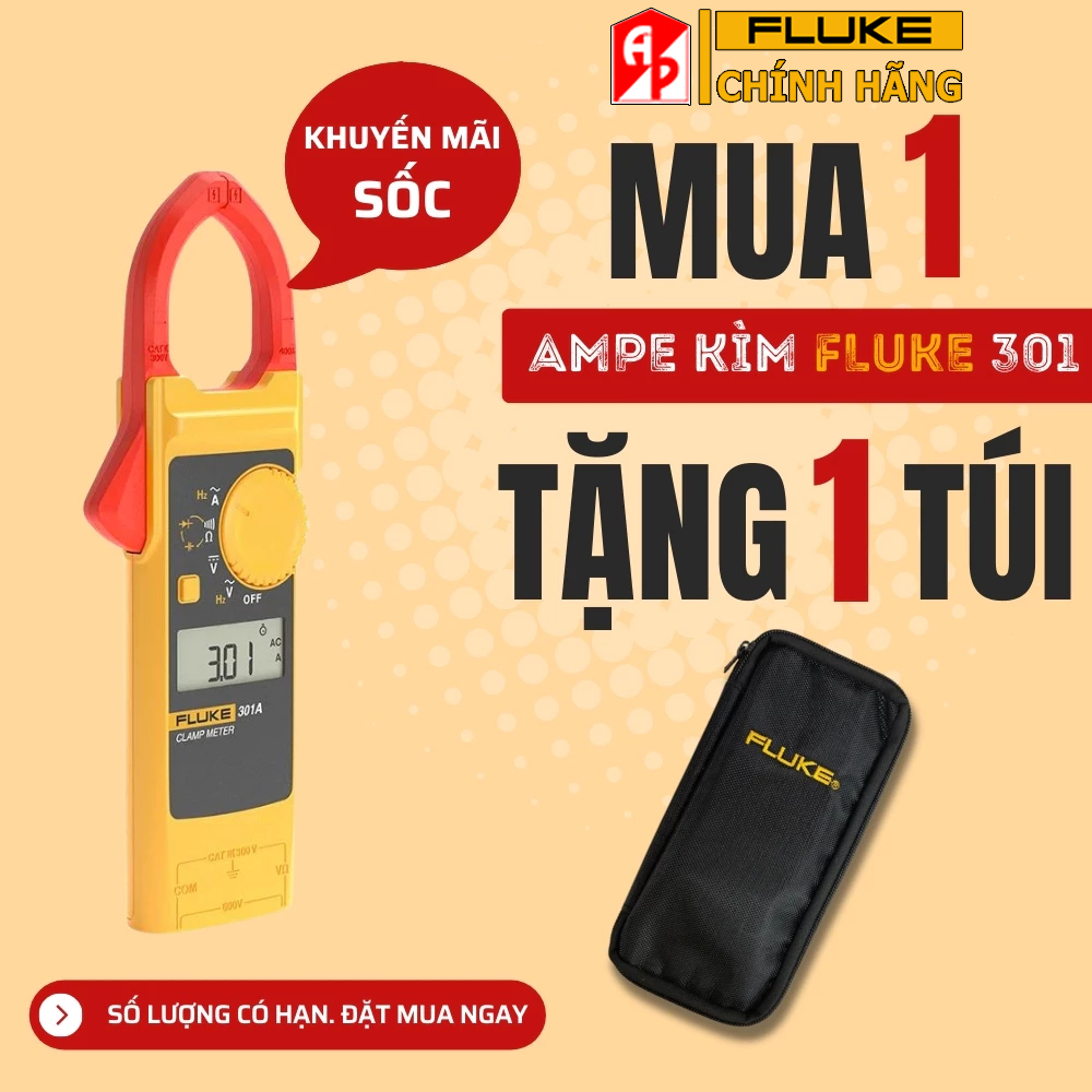 Ampe kìm đo dòng AC 600A Fluke 301B [CHÍNH HÃNG] | Shopee Việt Nam