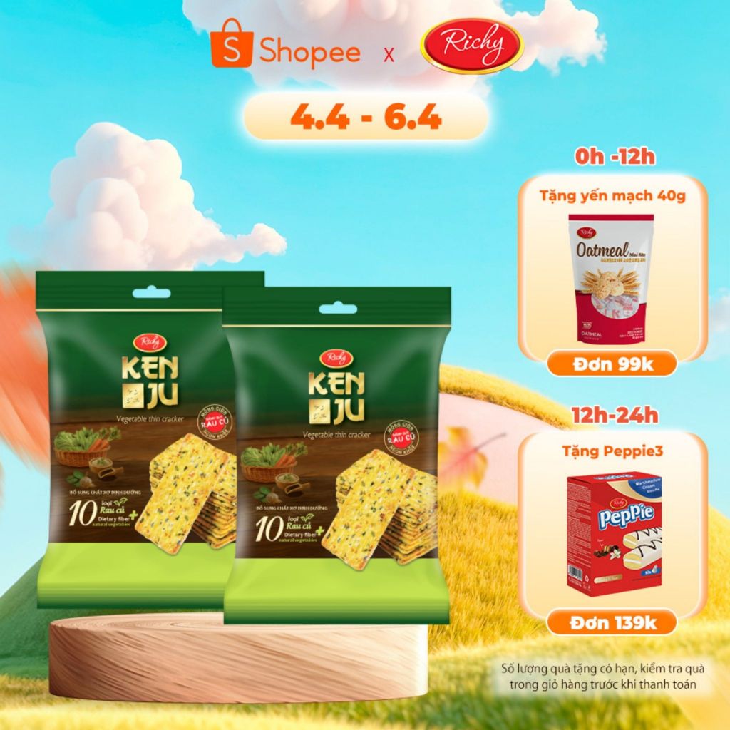 [HCM] Bánh quy Kenju Richy vị rau củ túi 192g | Shopee Việt Nam