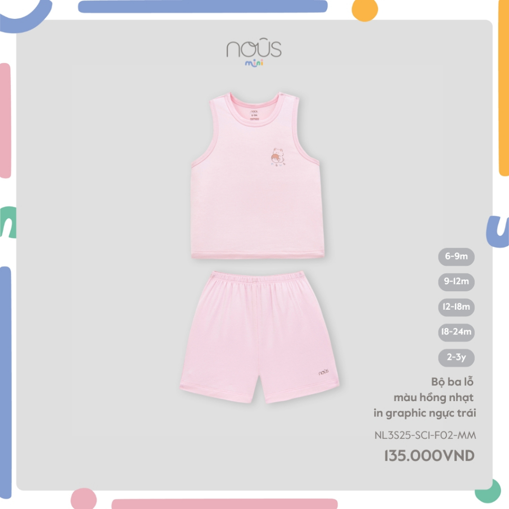[Nous Baby] Bộ quần áo ba lỗ cho bé trai, bé gái màu sắc dễ thương cho ...