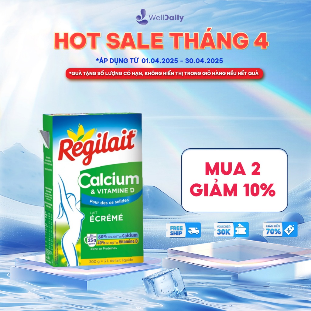 Sữa bột dinh dưỡng tách béo REGILAIT CALCIUM bổ sung canxi và Vitamin D ...