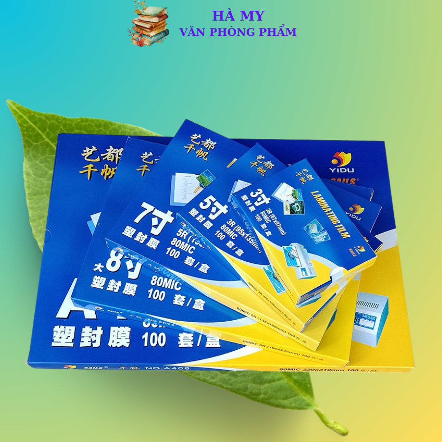Bìa Ép Plastic A5 80mic - Ép nhựa A5 Yidu 80 Mic ( Laminating Film) Xấp 100 tờ_Hàng chính hãng ...