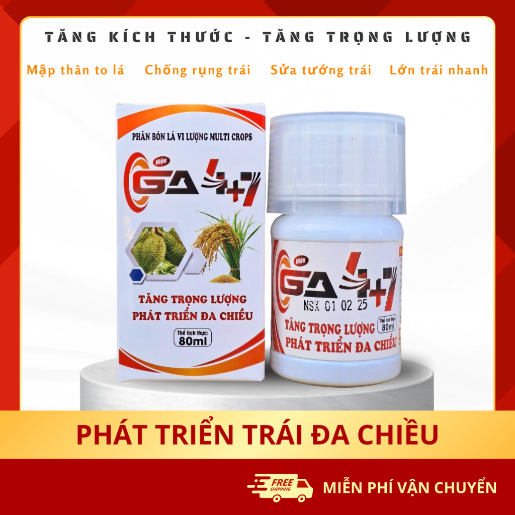 Phân bón lá GA4+7 - Tăng Kích Thước, Tăng Trọng Lượng, Phát Triển Đa Chiều chai 80ml | Shopee ...