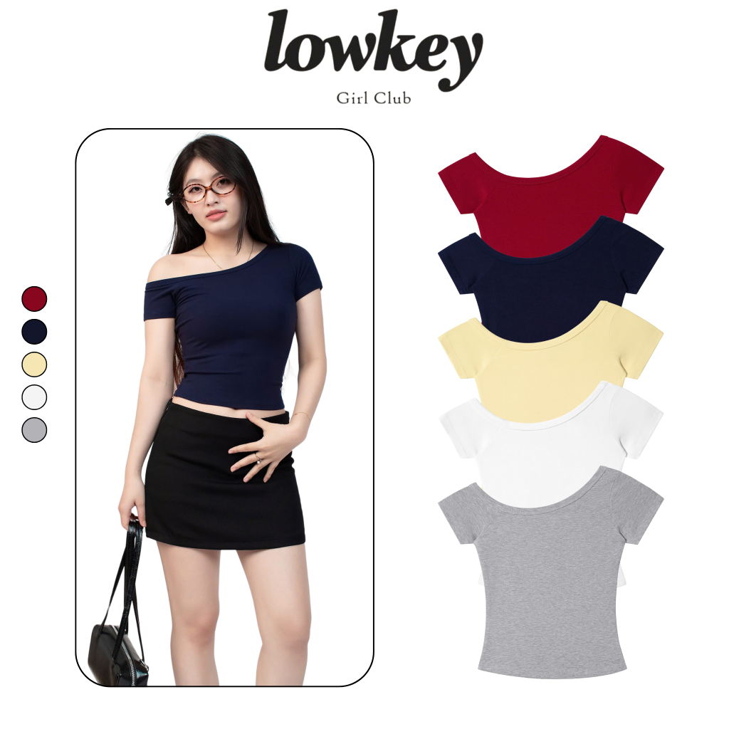 [DEAL MỞ BÁN] K5211 LOWKEY_ÁO TRỄ VAI ÔM BODY TAY NGẮN CHẤT THUN BORIP CO GIÃN, MỀM MẠI | Shopee ...