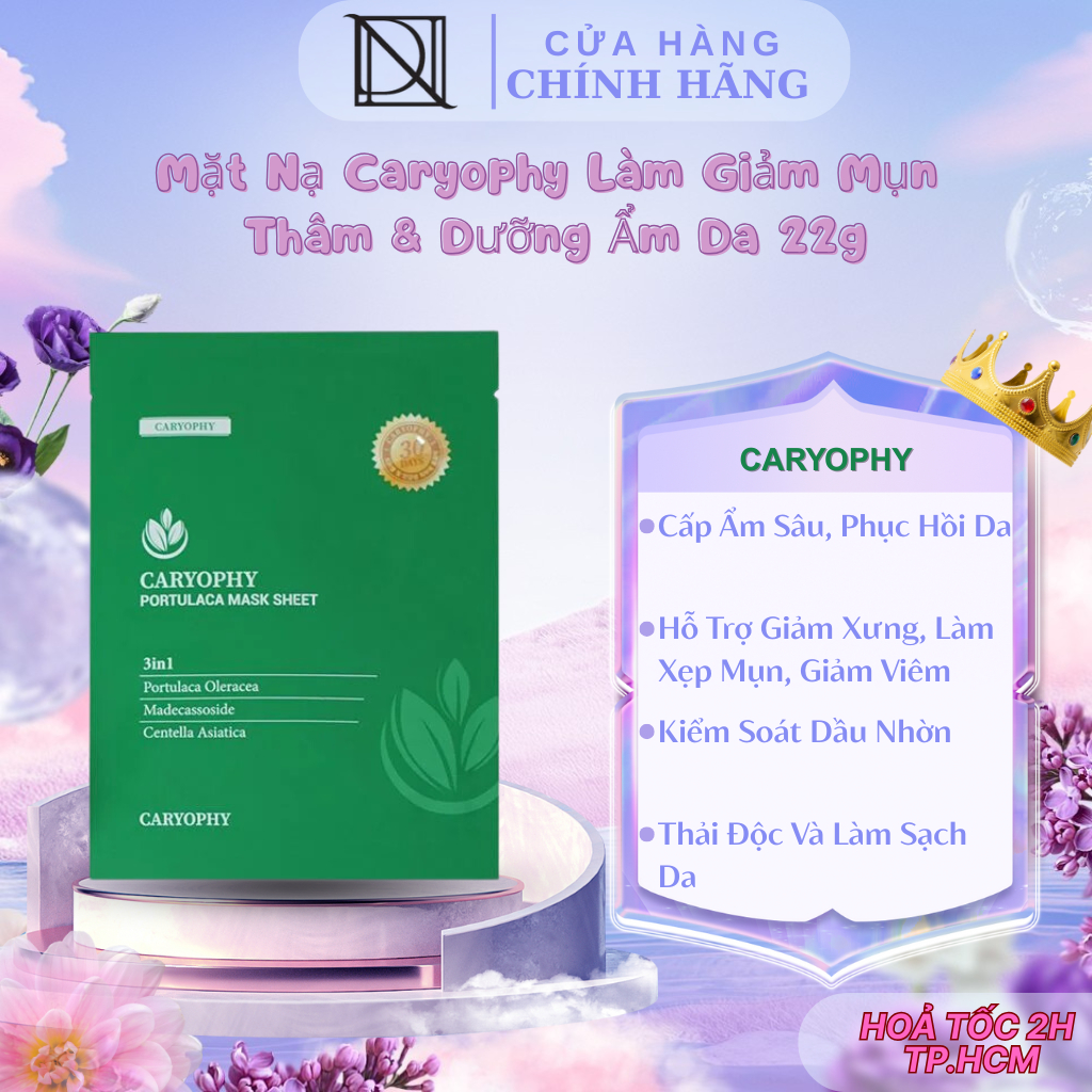 Mặt Nạ Caryophy Làm Giảm Mụn Thâm Cấp Ẩm Phục Hồi Da 22g Portulaca Mask ...