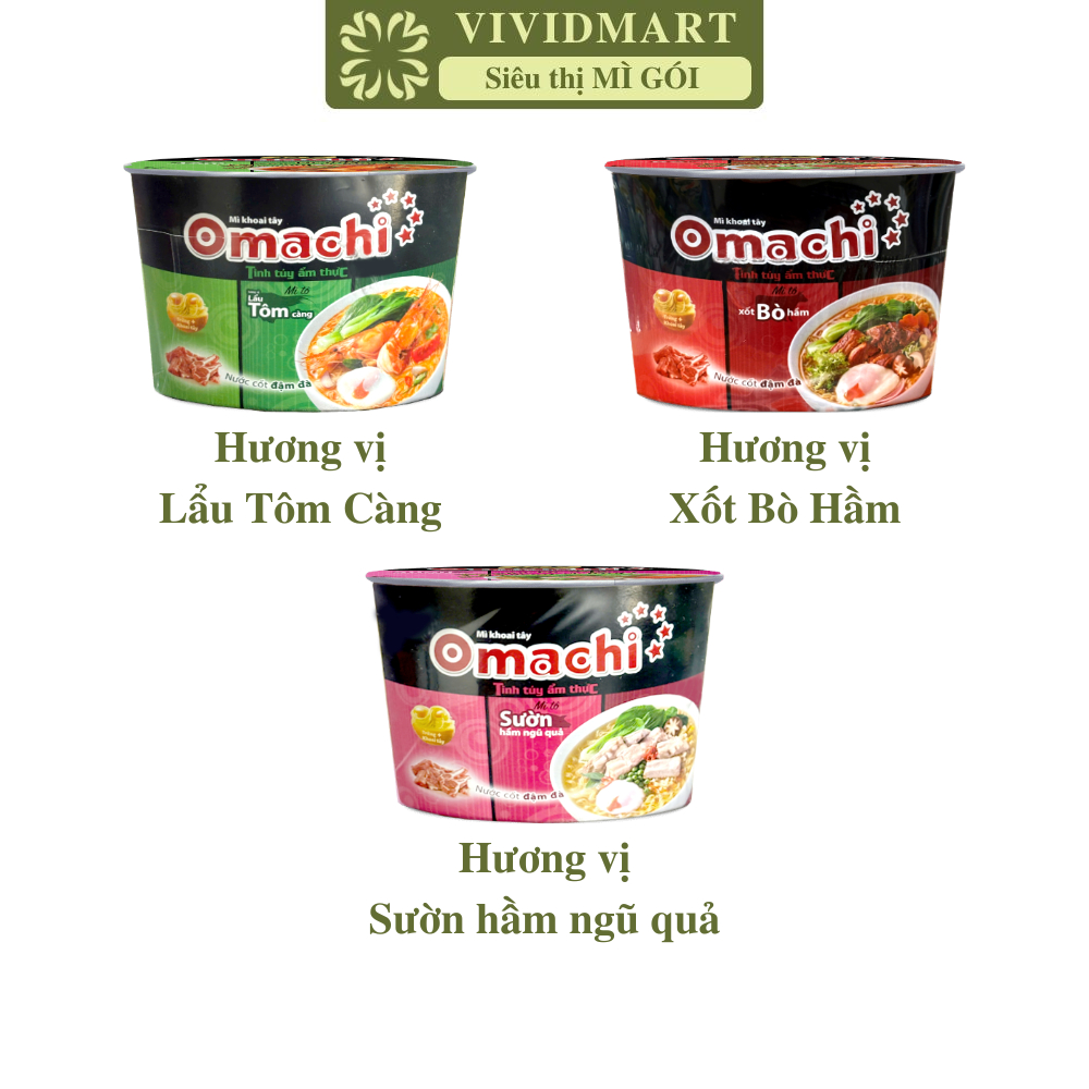 [TÔ LẺ] - MASAN - Mì tô khoai tây Omachi 3 vị: Lẩu Tôm Càng, Xốt Bò Hầm ...