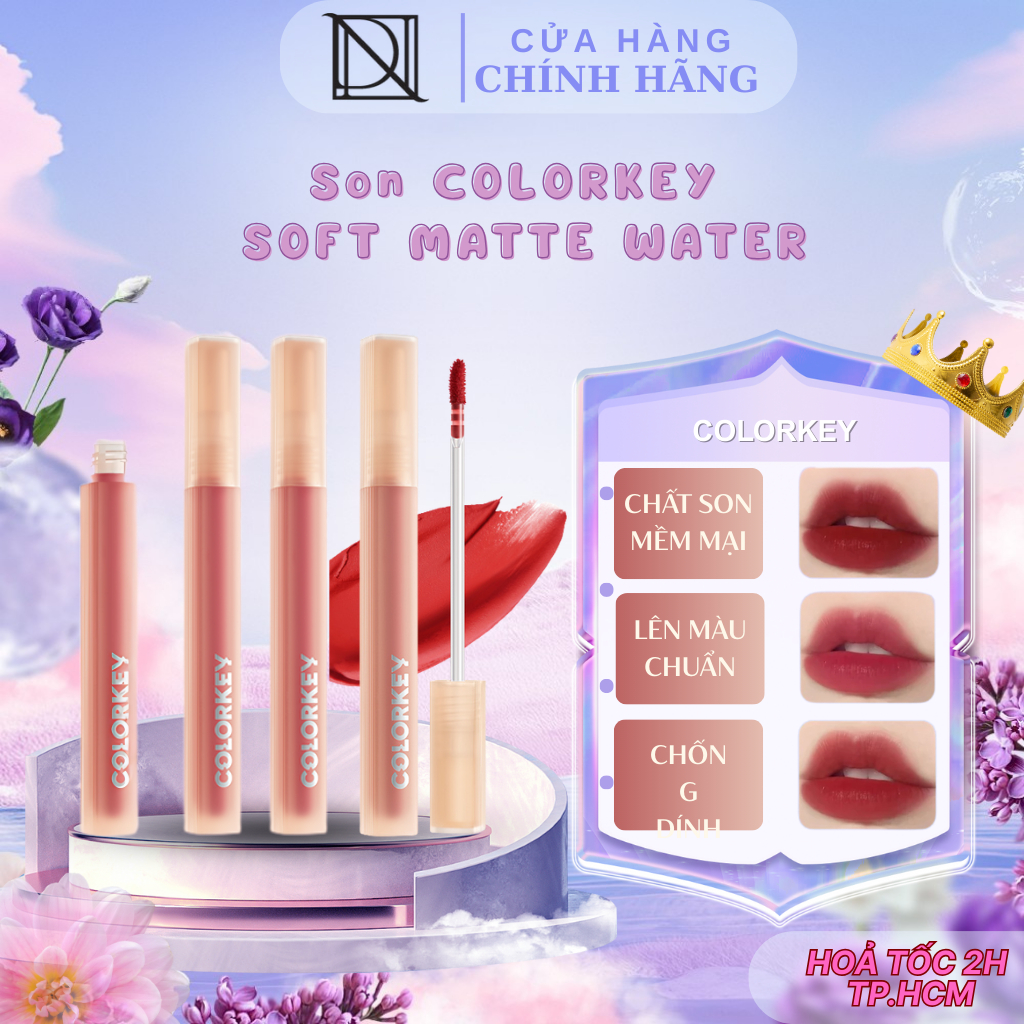 Son Lì Colorkey Soft Matte Water Tint Bền Màu Lâu Trôi, Không Dính Cốc ...