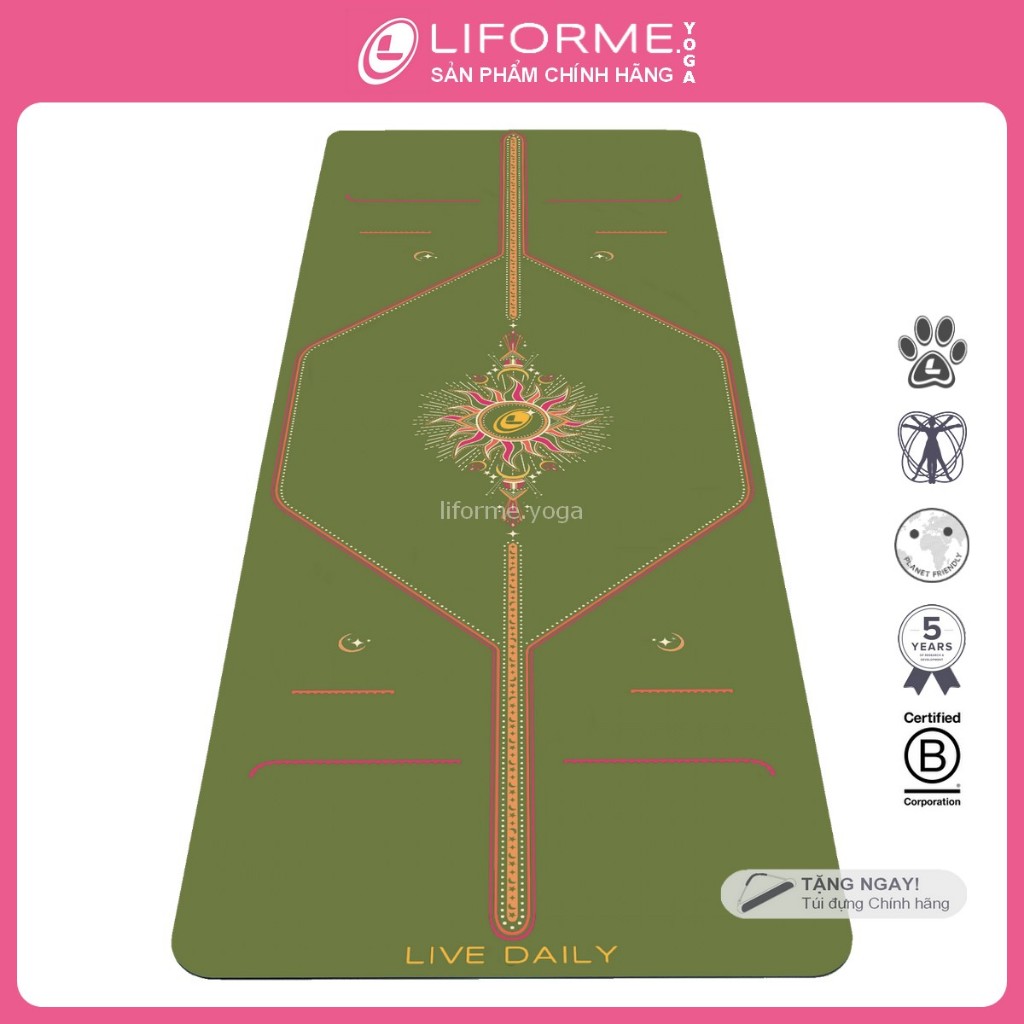 Thảm tập yoga Liforme 'LIVE DAILY' - Olive | Shopee Việt Nam