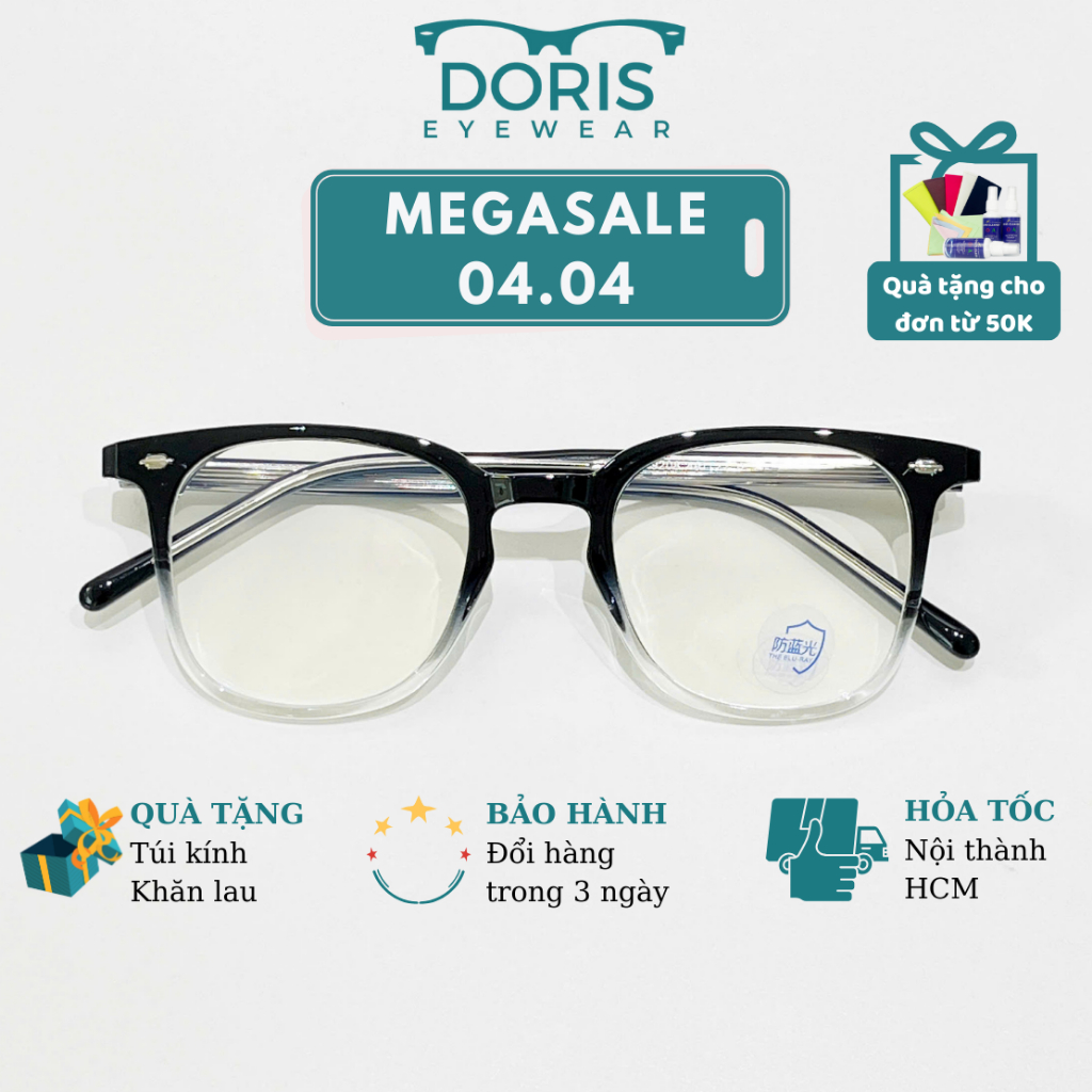 Mắt Kính Nam Nữ Vuông K9208 Doris Thời Trang Nhựa Cao Cấp Càng Bọc Lõi ...