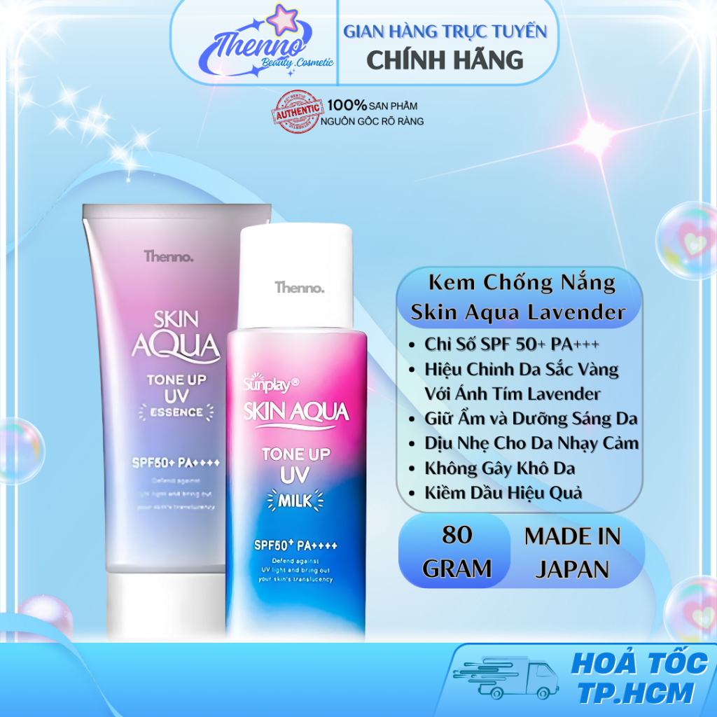 Kem Chống Nắng Hiệu Chỉnh Sắc Da Sunplay Skin Aqua Tím Tone Up UV Milk Lavender SPF50+ PA ...