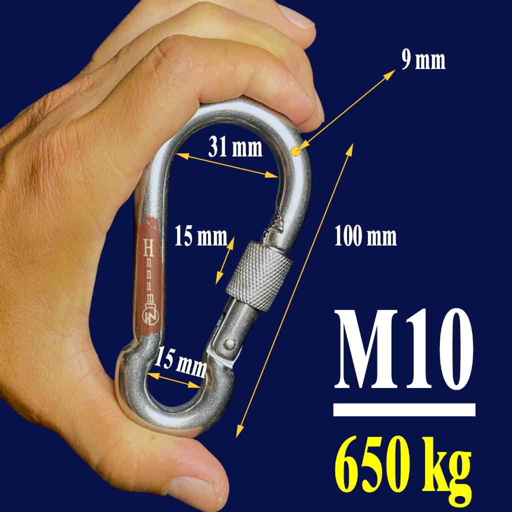 Móc Khóa An Toàn - Móc Khóa Leo Núi M10 INOX 304 | Shopee Việt Nam