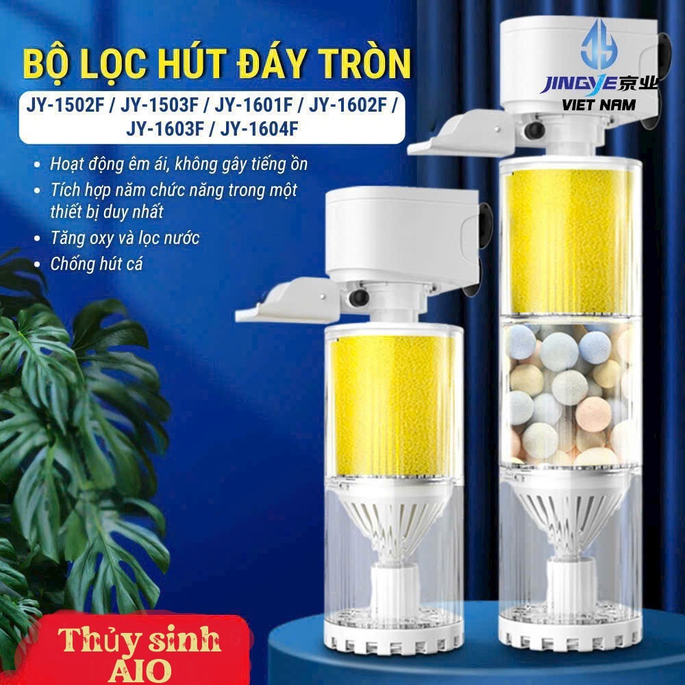 Máy lọc nước hồ cá cao cấp JINGYE đa năng 6 trong 1, hút đáy mạnh, lọc phân, tách cặn, tạo oxy ...