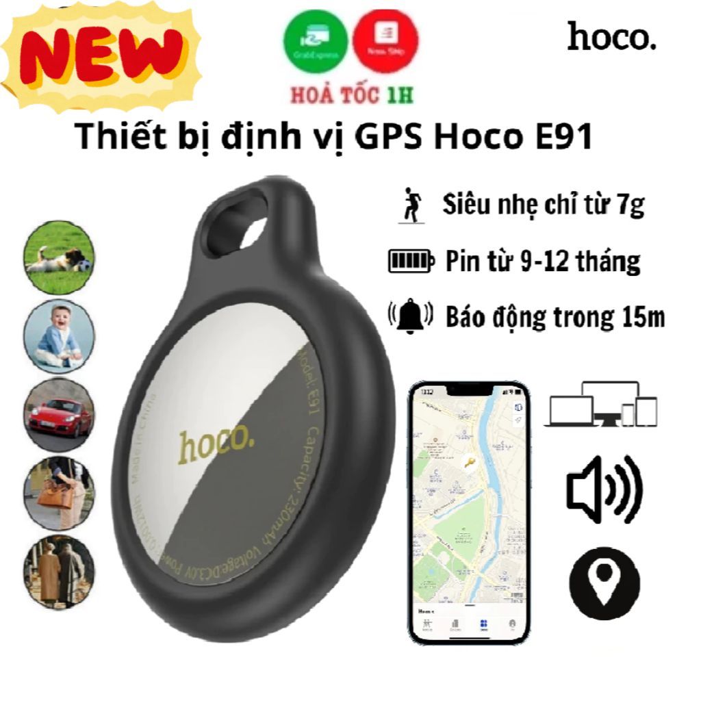 Thiết Bị Định Vị GPS,Tìm và Theo Dõi Trẻ Em, Ô Tô, Xe Máy, Thú Cưng Tránh Thất Lạc, hoco E91 BH ...