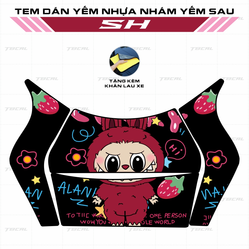 Tem dán yếm nhựa nhám yếm sau mẫu Labubu SH 2017>2025 MS002 | Shopee ...