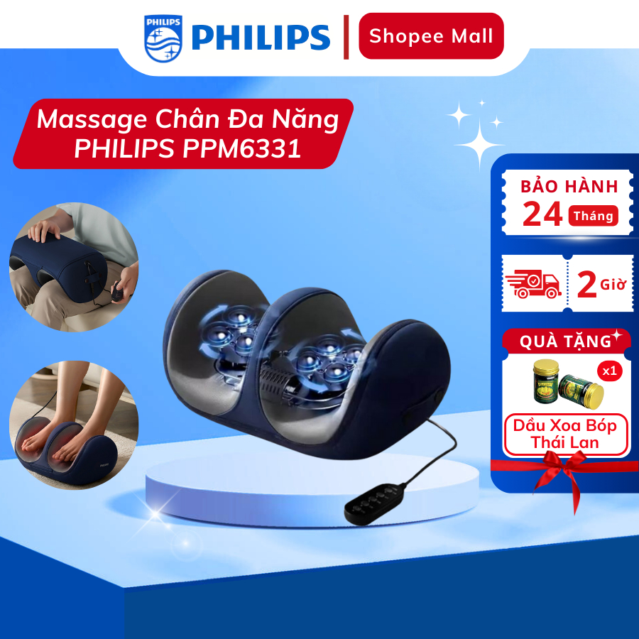 Máy Massage Vùng Chân PHILIPS 6331 - 2 Chế Độ Massage - Chườm Ấm Hiệu ...