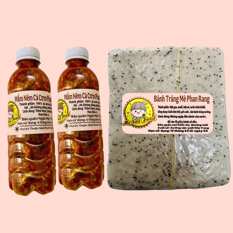 Combo 2Kg Bánh Tráng Mè Phan Rang + 2 Chai Mắm Nêm Mẹ Sữa food | Shopee ...