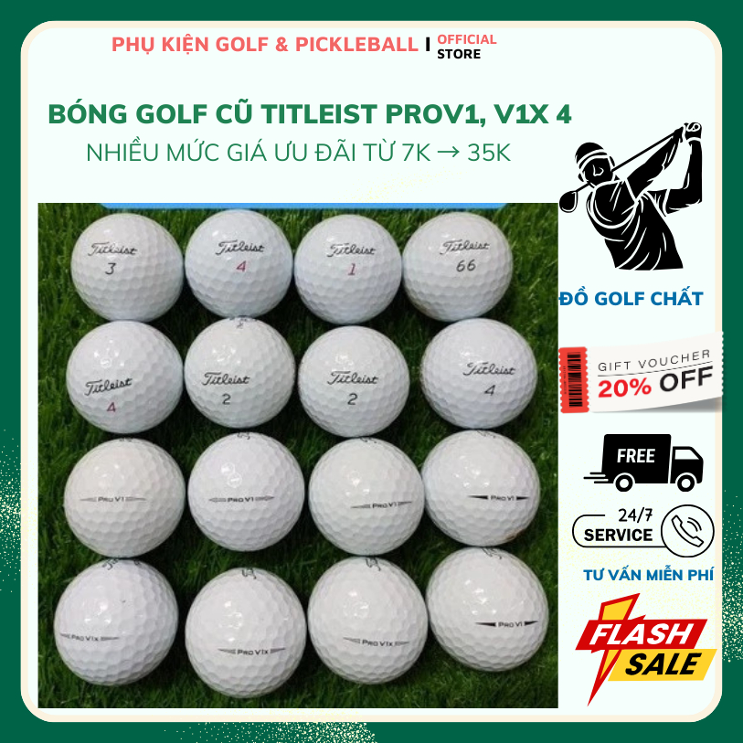 ( COMBO 10 QUẢ )Bóng Golf Cũ Titleist ProV1, V1x 4 Lớp Chất Lượng Tốt ...