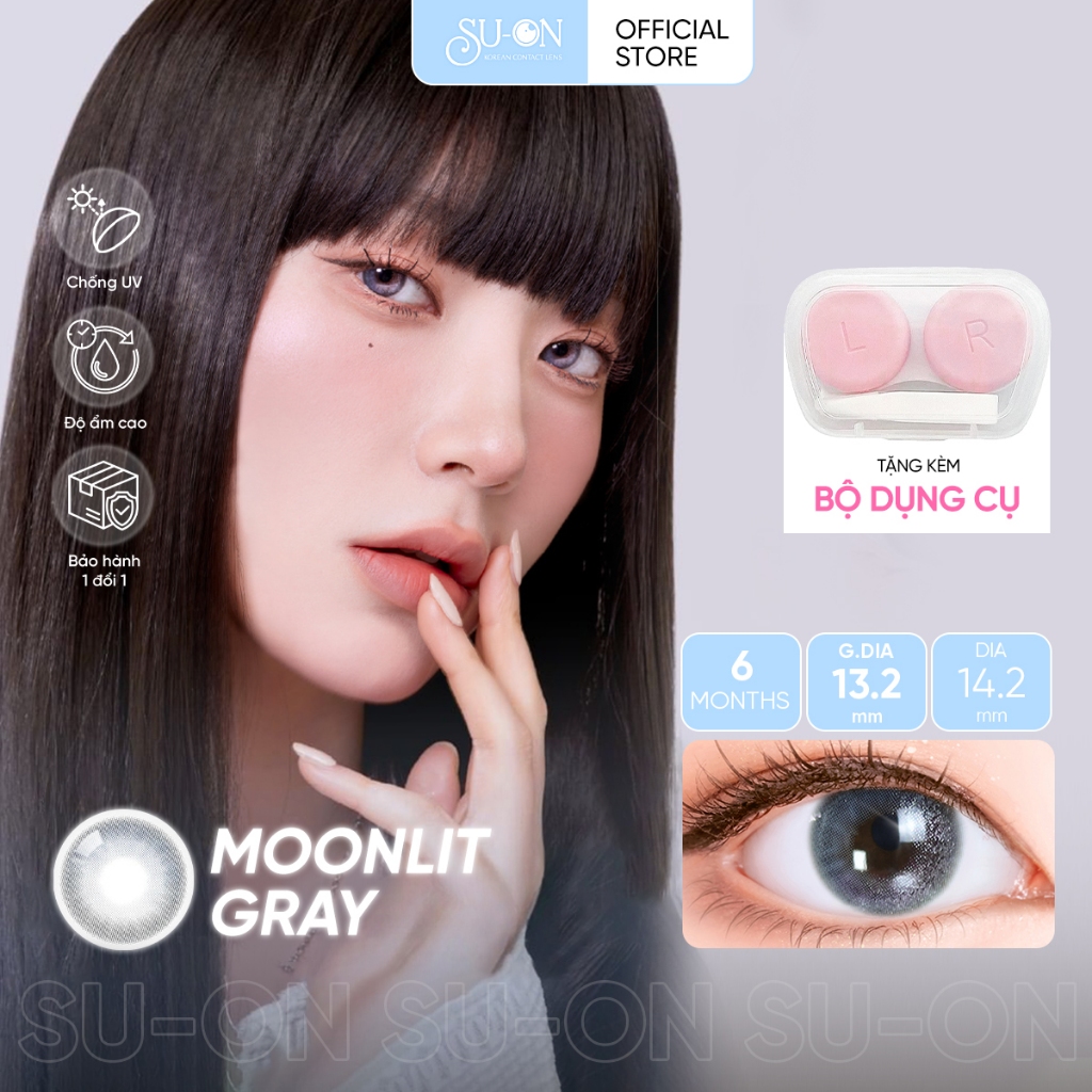Lens xám nhũ ánh xanh WINKLY MOONLIT GRAY chính hãng EYESM | 6 tháng | Kính áp tròng cận ...