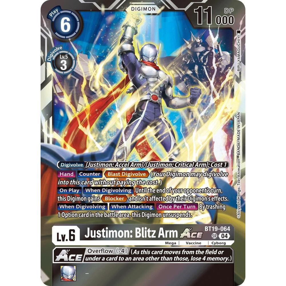 Thẻ Bài Digimon Mã BT19-064 - Justimon: Blitz Arm ACE - Digimon - Super ...