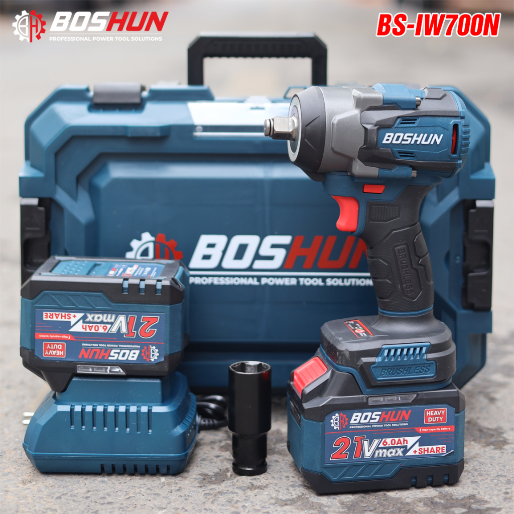 Máy siết bulong Boshun BS-IW700N, Lực Siết 700N.m - Không Chổi Than ...