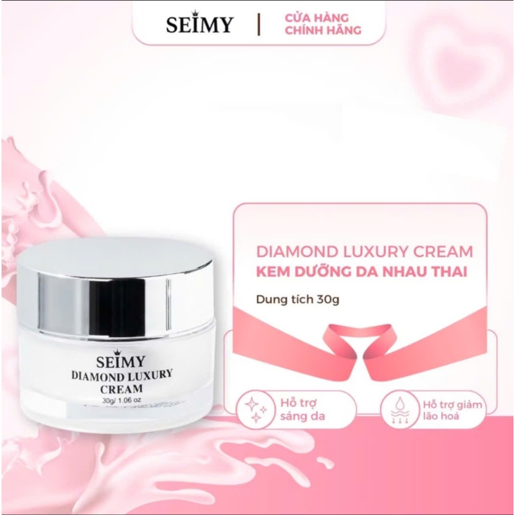 Kem dưỡng da mặt nhau thai Seimy - Diamond Luxury Cream 30g | Shopee ...