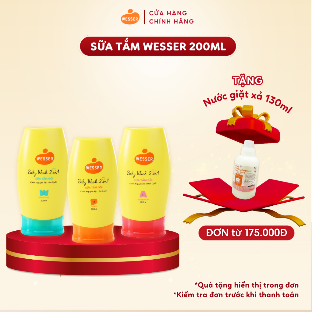 Sữa tắm gội WESSER 2 in 1 200ml [BAO BÌ MỚI] | Shopee Việt Nam
