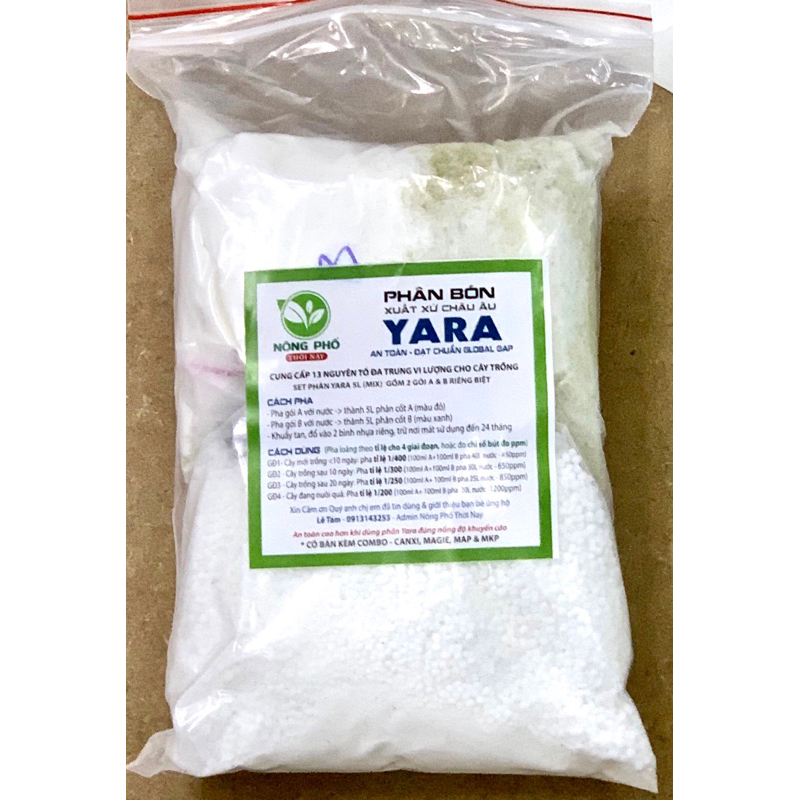 Set phân Yara(mix) 3L- 1 set 3L phân cốt, pha loãng dùng đủ 12-15cây ...