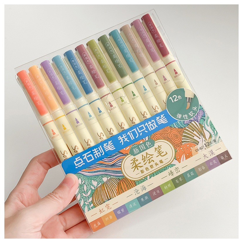 Bộ 12 bút luyện calligraphy soft brush sign pen cơ bản viết calligraphy ...