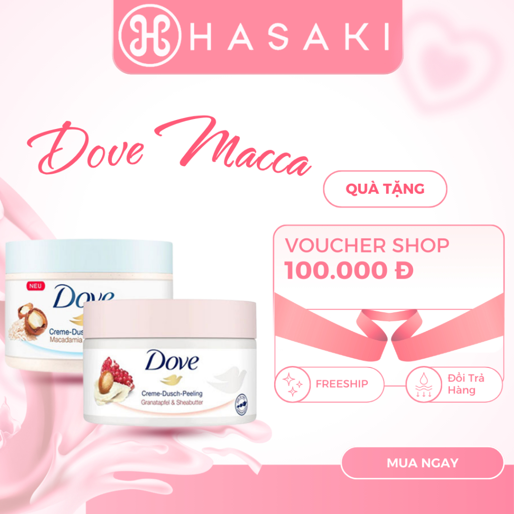 Kem Tẩy Tế Bào Chết Dove Macca, Lựu Đỏ Sáng Mịn, Chăm Da Dưỡng Trắng Da ...
