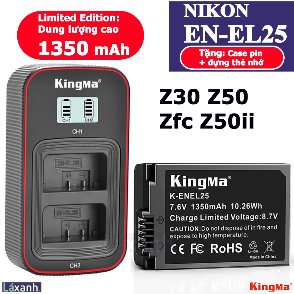 Nikon EN-EL25 | Pin và Dock sạc máy ảnh Kingma Nikon Z50ii Z30 Z50 Zfc Nikon en el25 | Shopee ...