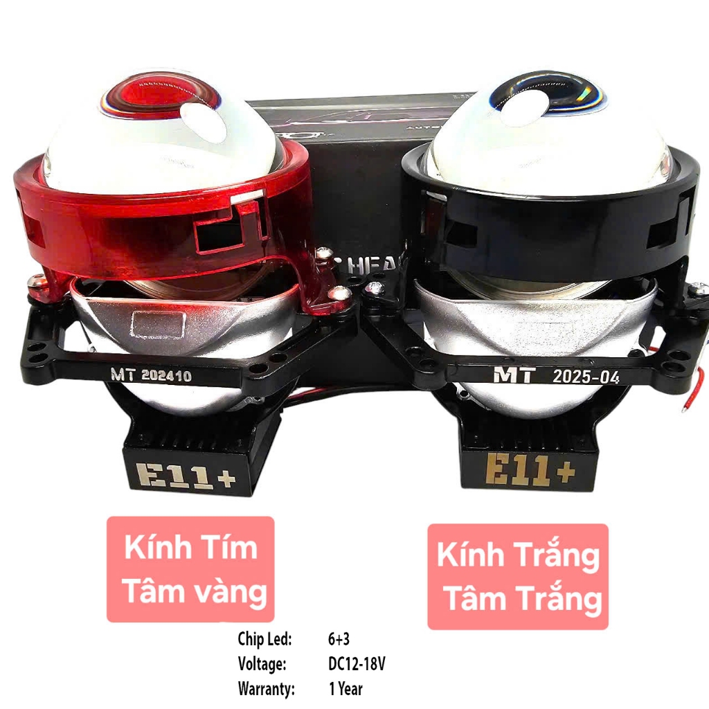 BI 3.0 E11+ 75W MT HEALIGHT tâm trắng, tâm vàng cho oto, xe máy bảo ...