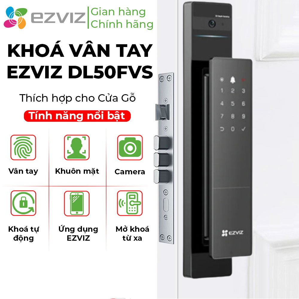 Khoá nhận diện khuôn mặt Ezviz DL50FVS - Tích hợp Camera, Màn Hình IPS ...
