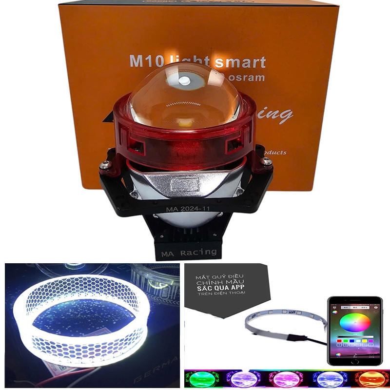 [ MẮT QUỶ APP+3D] Bi cầu 3.0 M10 Light V4 Led OSRAM sáng nhất MA Racing ...