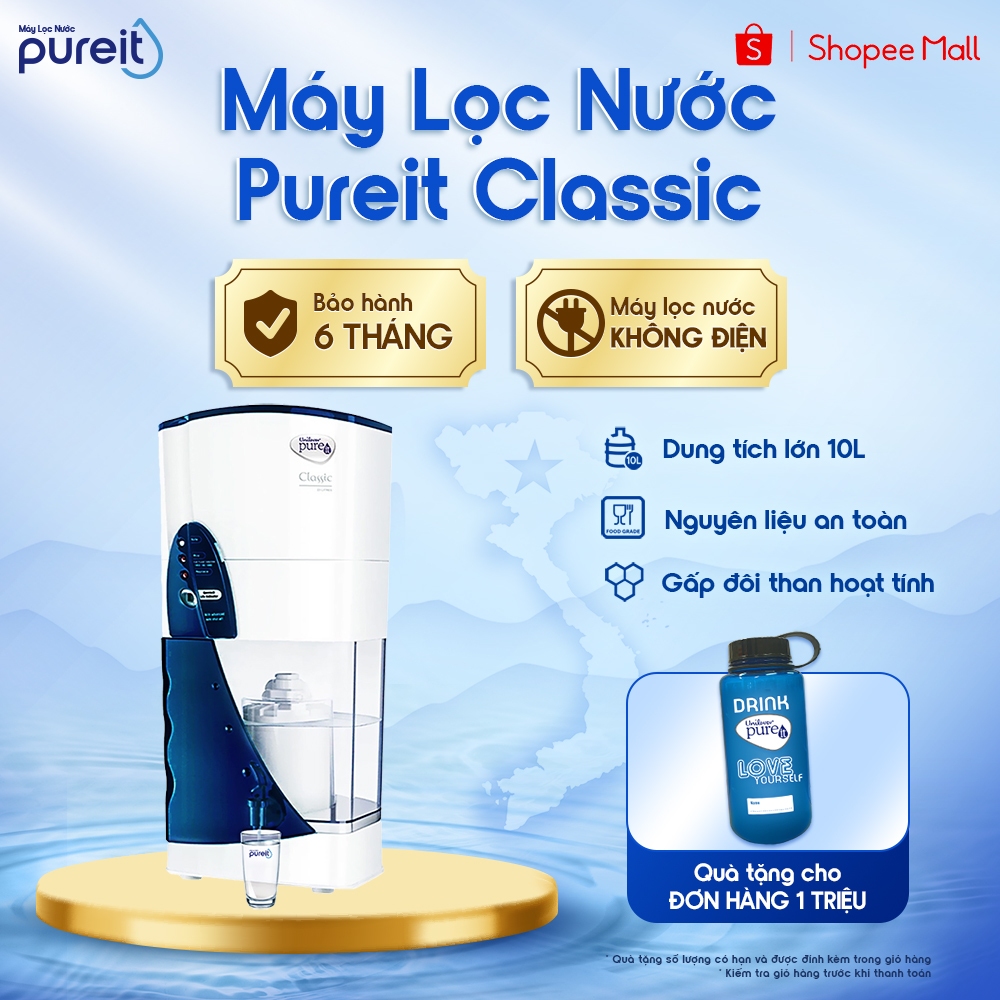 [QUÀ TẶNG 04-06.04 | KHÔNG DÙNG ĐIỆN] Máy lọc nước uống gia đình Pureit ...