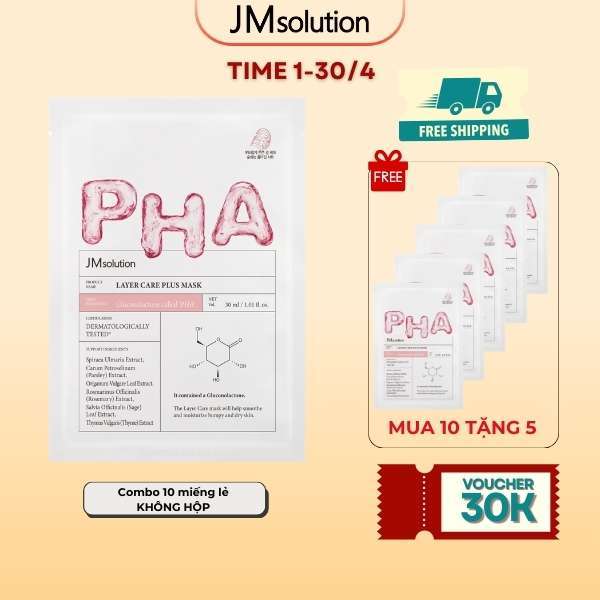 [MUA 10 TẶNG 5] Combo Mặt Nạ PHA Cấp Ẩm Sâu Và Làm Mịn Da JMSOLUTION LAYER CARE PLUS MASK ...