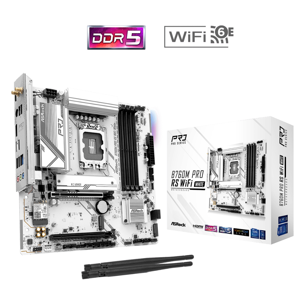 Mainboard ASRock B760M Pro RS D4 & D5 Wifi + Bluetooth sync led ARGB ...