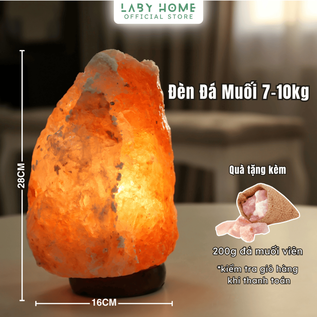 Đèn Đá Muối Himalaya 7-10kg - Đèn Ngủ Thư Giãn, Lọc Không Khí, Giảm Stress, Tốt Cho Sức Khỏe ...