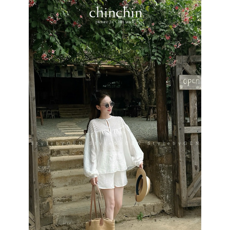 Set Bộ BBD Tơ Đũi Phối Ren Vai CHIN • Melanie Boutique | Shopee Việt Nam