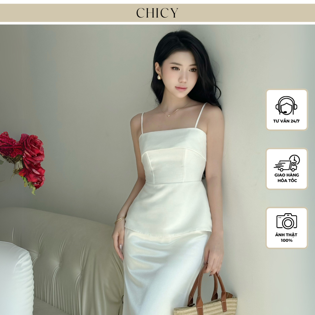 Áo Hai Dây Dáng Xòe Chất Cotton File CHICY - 554358T | Shopee Việt Nam
