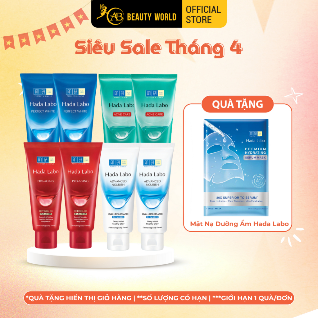 Sữa Rửa Mặt Dưỡng Ẩm, Chống Lão Hóa, Ngăn Mụn Hada Labo 80gx2 AB Beauty World | Shopee Việt Nam