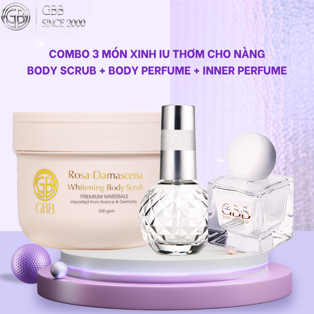 Set 3 món Tẩy TBC Body GBB Rosa Whiteing Body Scrub, Nước Hoa Xịt Body ...