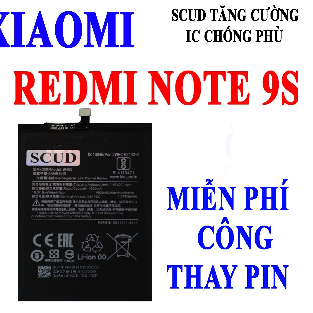 Pin Scud cho Xiaomi Redmi Note 9S - BN55 dung lượng 5020mAh | Shopee ...