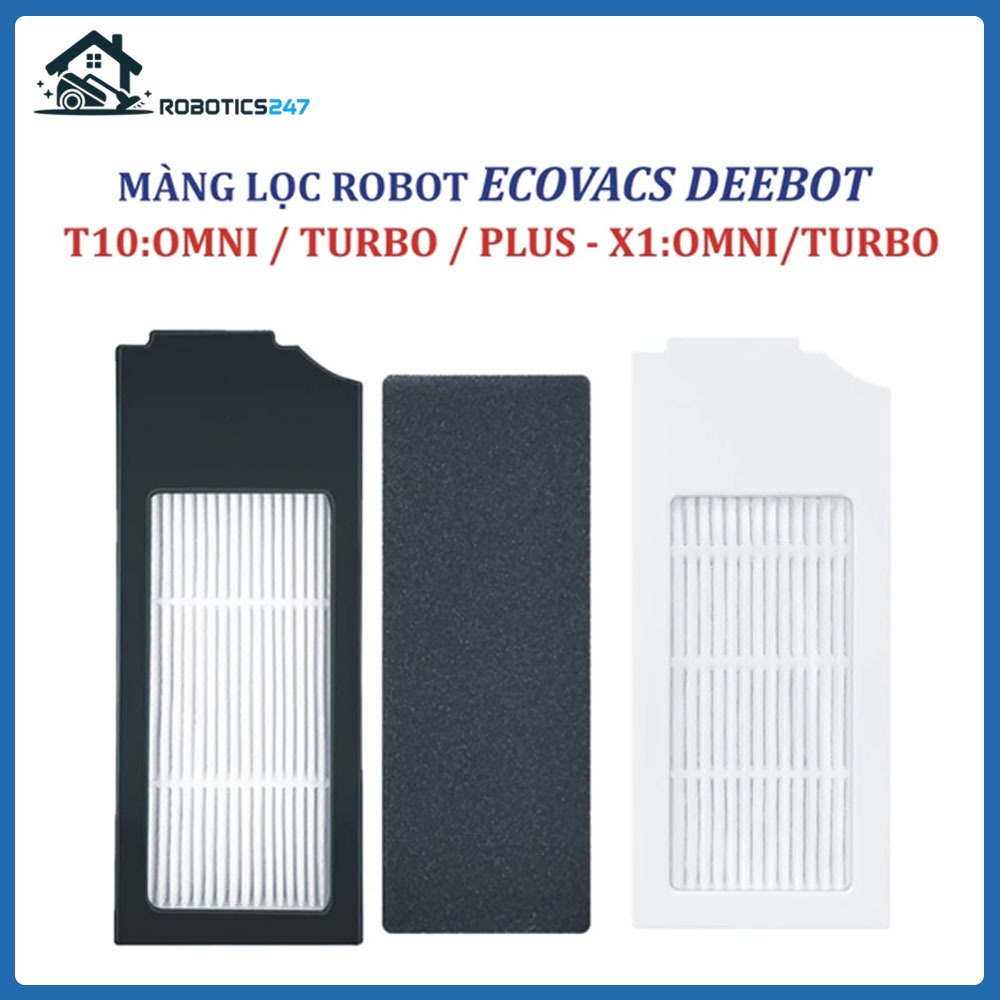 Phụ Kiện màng lọc Hepa Robot hút BỤI Ecovacs Deebot T10 - T10 Plus - T10 Turbo - T10 Omni - X1 ...