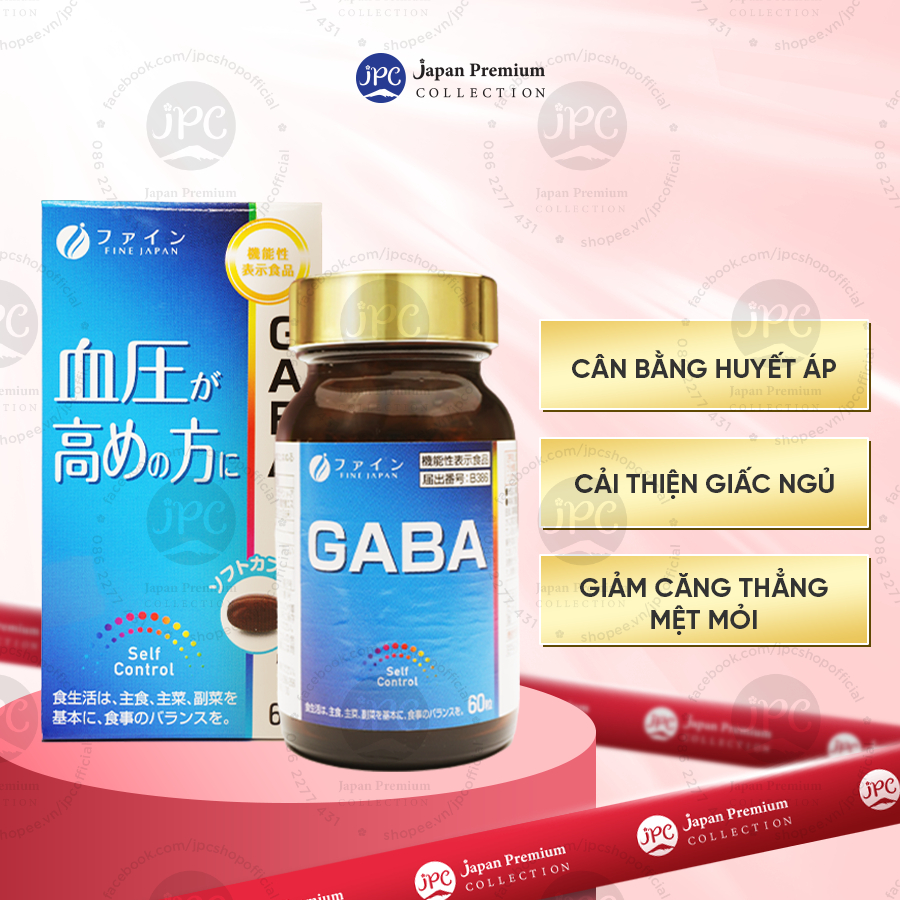 [HỘP 60 VIÊN] Viên Uống GABA Hỗ Trợ Điều Hòa Huyết Áp Và Cải Thiện Giấc Ngủ Ngon, Giảm Stress ...