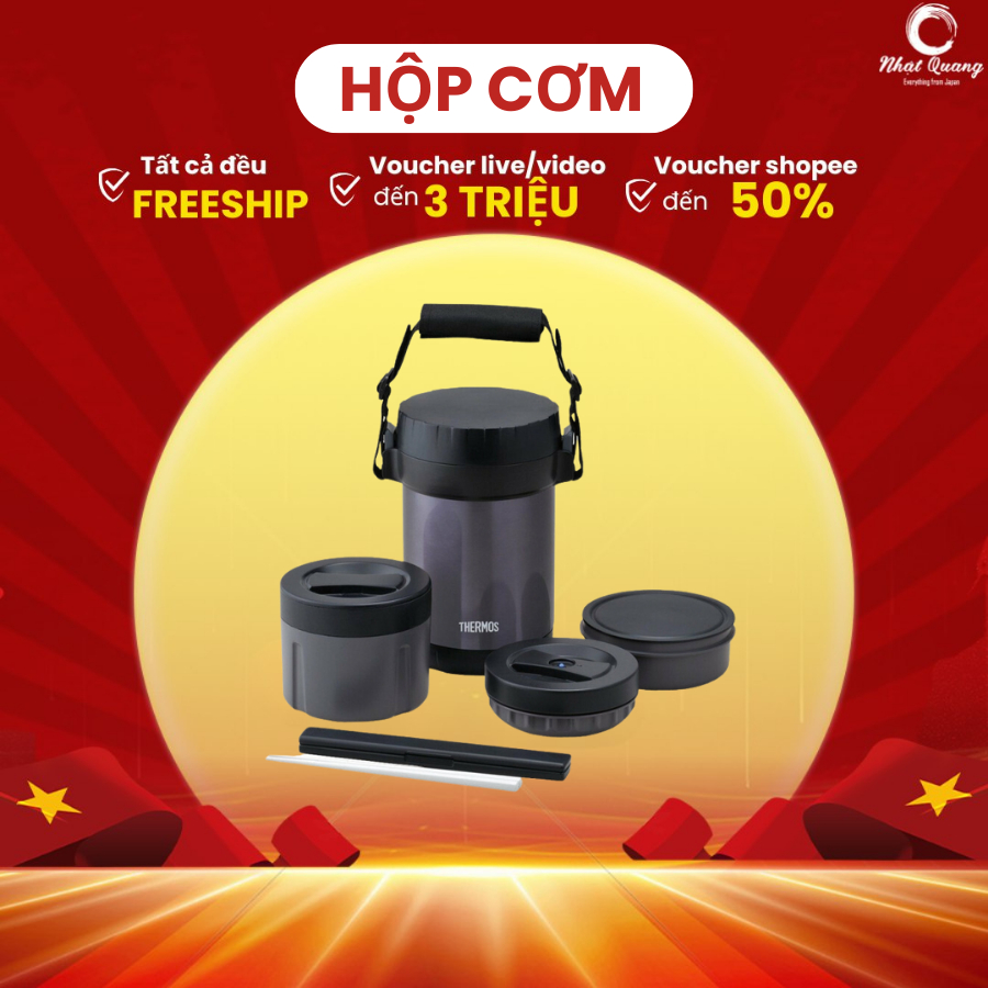 Hộp cơm giữ nhiệt 3 ngăn Thermos JBG-2000/ JBG-1801 nội địa Nhật | Shopee Việt Nam