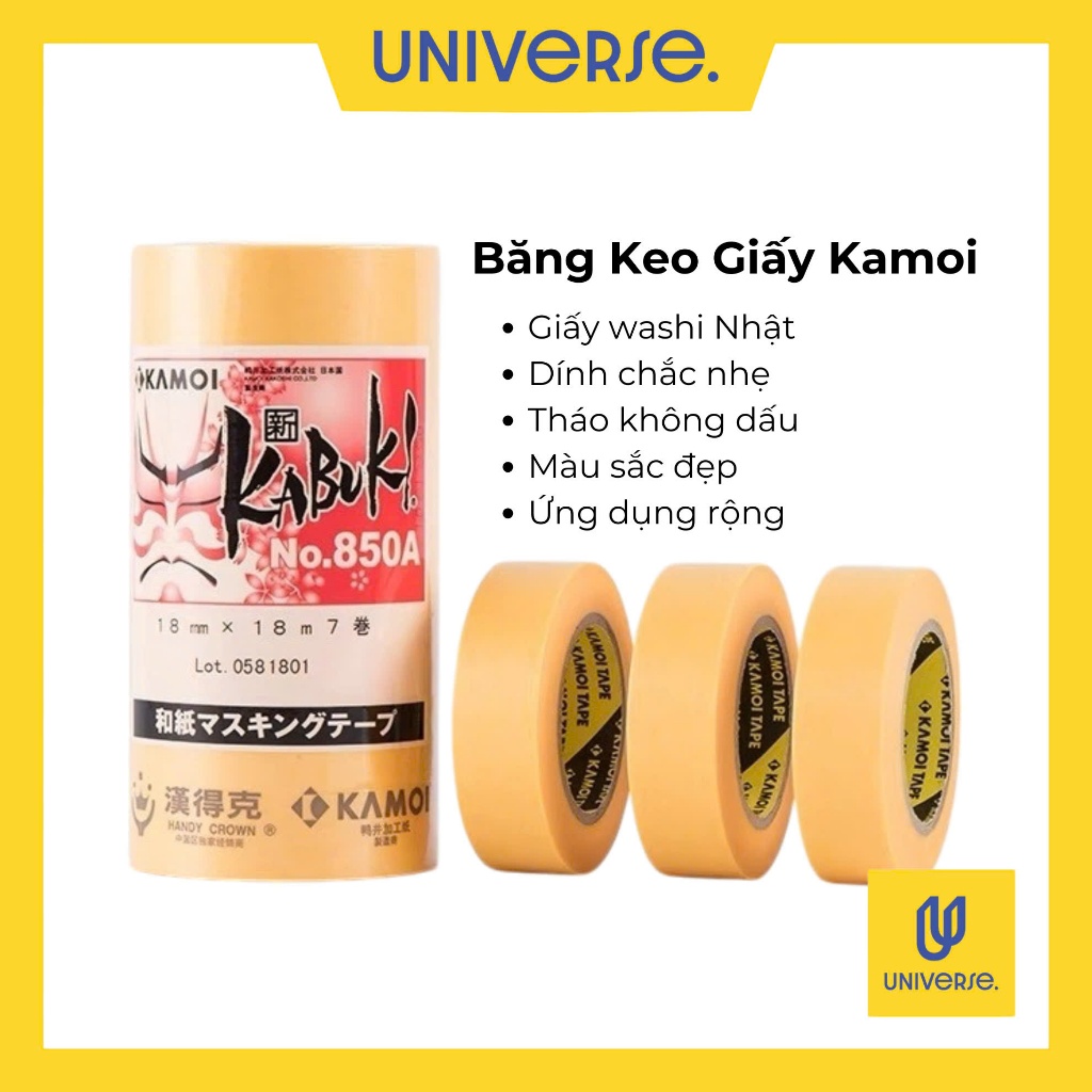 Băng keo giấy Kamoi | masking tape | băng keo giấy tape mod cho bàn phím cơ | không để lại vết ...