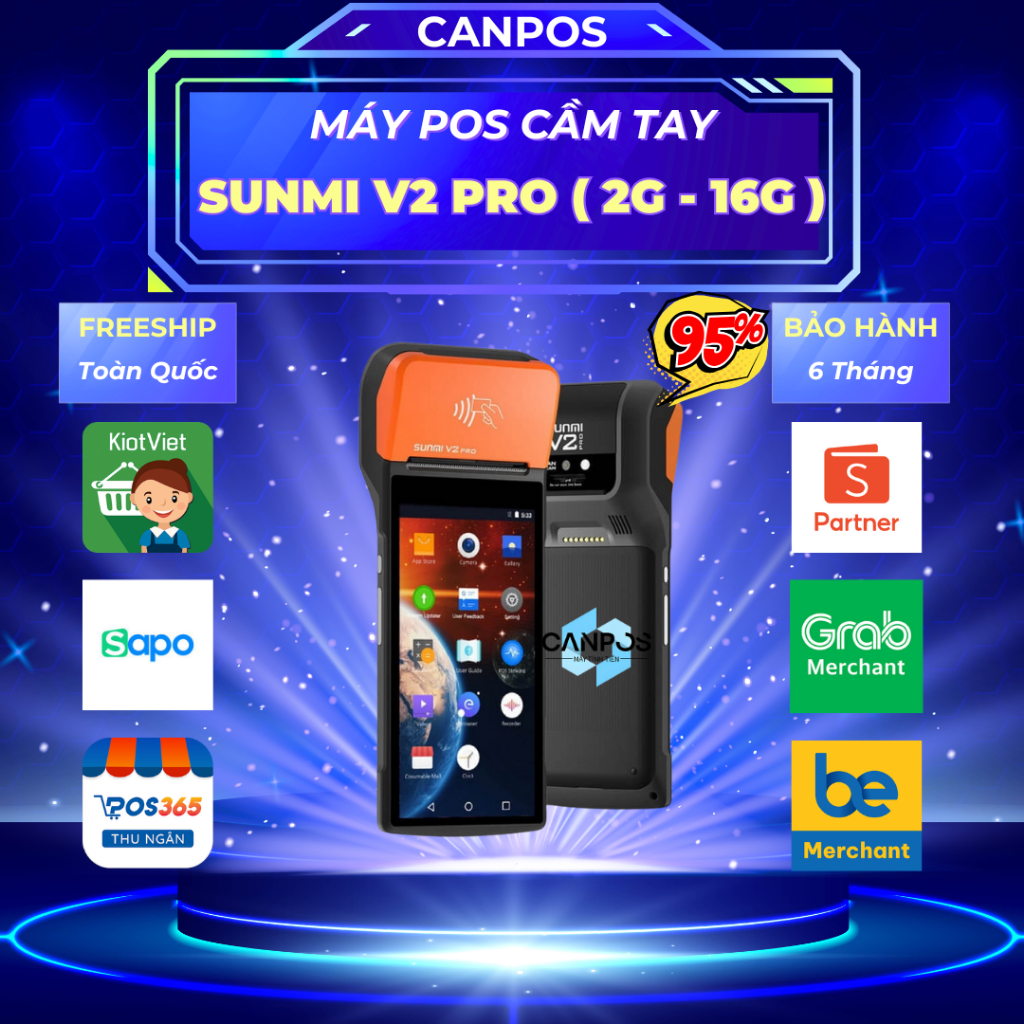 Máy Pos Sunmi V2 Pro ( 2G - 16G ) in hóa đơn xăng dầu , nhận đơn ...