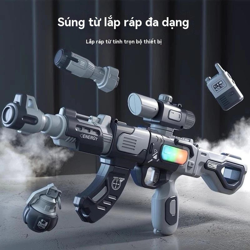 Đồ chơi từ tính trí tuệ mô phỏng, súng lắp ráp âm thanh và ánh sáng ...
